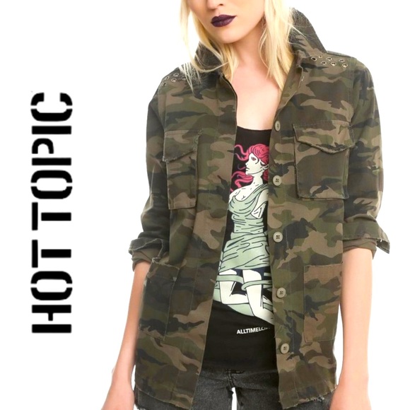 Hot Topic | Jackets & Coats | Hot Topicdeconstructed Grommet Camo ...